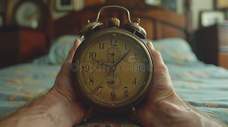 Fingers Setting a Traditional Alarm Clock Stock Image - Image of ...
