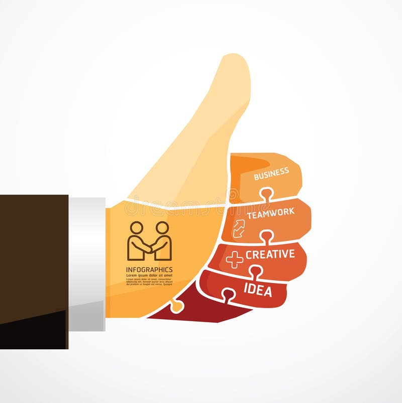 Fingers Shape Good Ok Jigsaw Banner Stock Vector - Illustration of ...