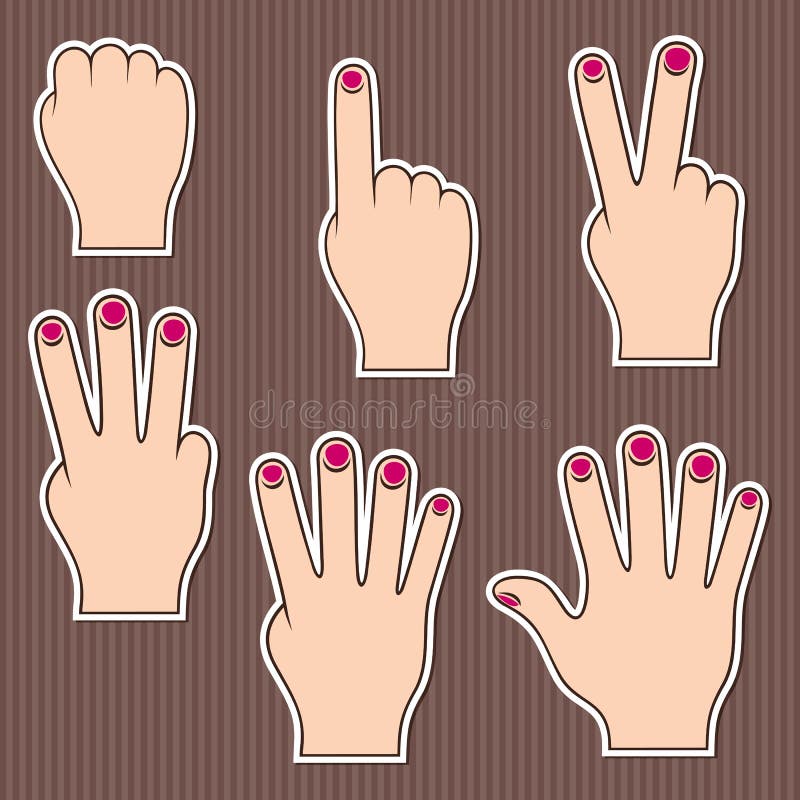 Fingers show numbers stock vector. Illustration of icon - 33307626
