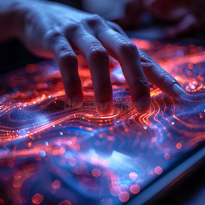 Fingers Sliding Over a Tablet Screen Stock Photo - Image of practice ...