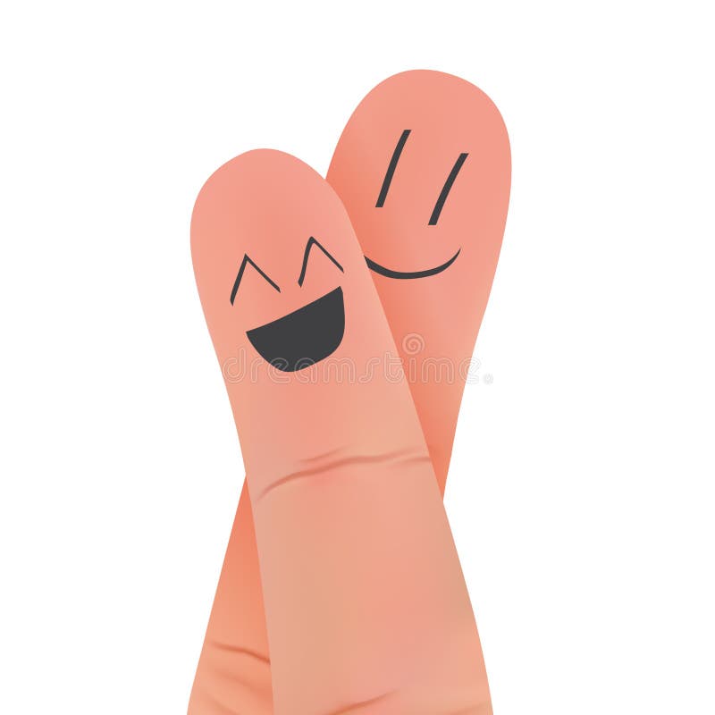 A Fingers with Smiley Face Illustration. Stock Illustration ...
