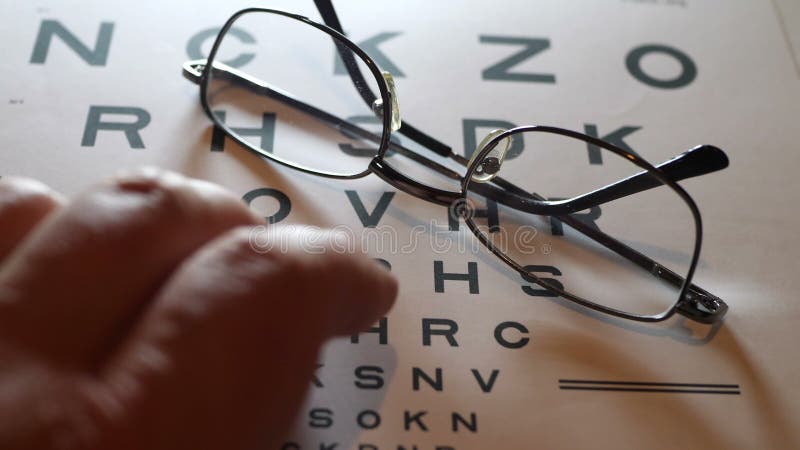 Fingers Tapping on Eye Vision Chart Stock Footage - Video of ...