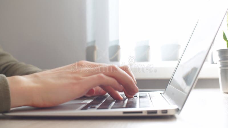 Fingers Tapping Keyboard Notebook Laptop Computer. Stock Footage ...