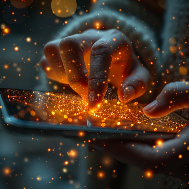 Fingers Tapping on a Smartphone Screen Stock Photo - Image of ...