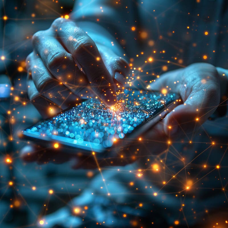 Fingers Tapping on a Smartphone Screen Stock Image - Image of download ...