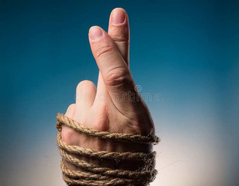 Fingers Tied Together with a String, Representing the Concept of Being ...