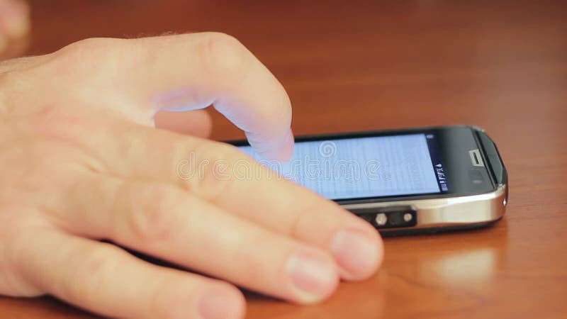 The Fingers Touch the Touch Screen Smartphone Stock Video - Video of ...