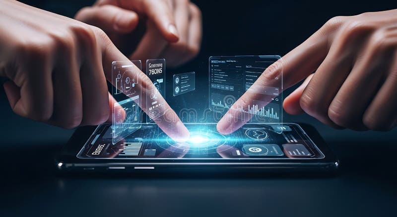 AI-Powered Mobile Data Analysis Stock Image - Image of artificial ...