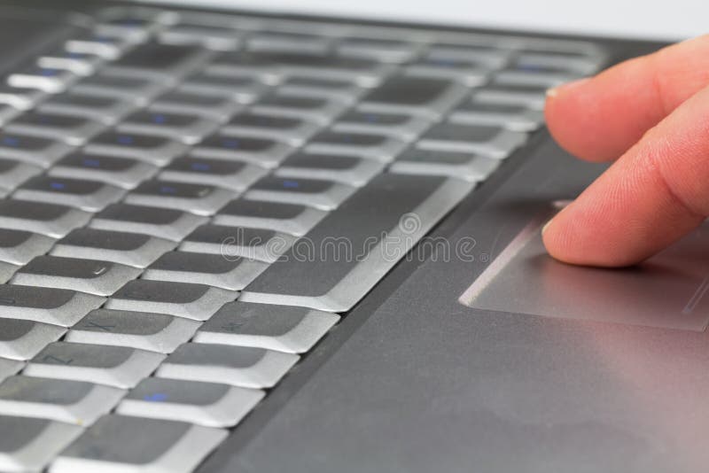 Fingers on a Touchpad stock image. Image of work, office - 24565167