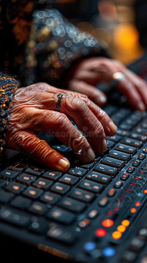 Fingers Typing on a Braille Reader Stock Photo - Image of interpreter ...