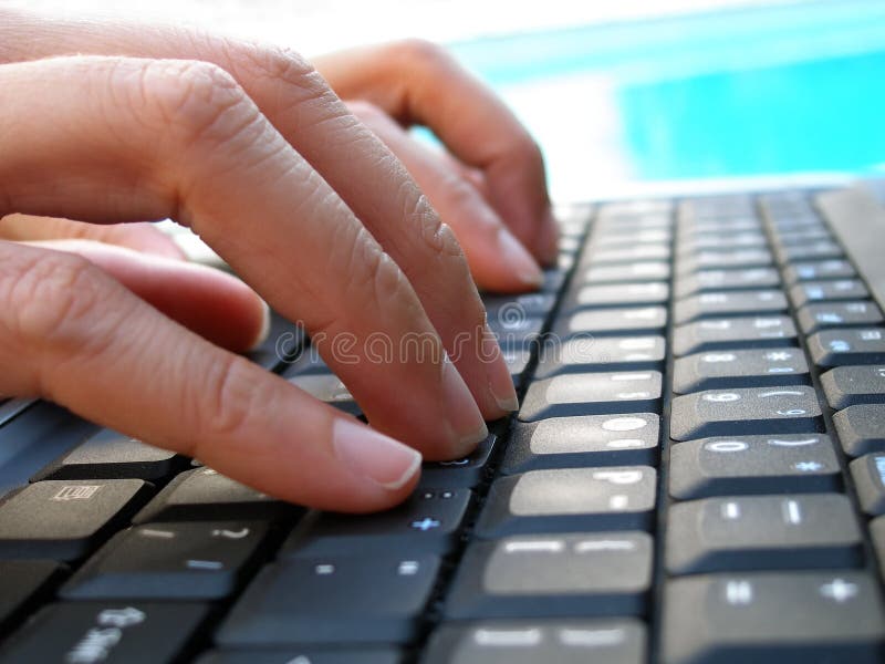Fingers Typing on Computer Key Stock Photo - Image of fingers, typing ...
