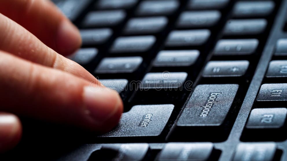 Fingers Typing on Computer Keyboard. Stock Photo - Image of business ...