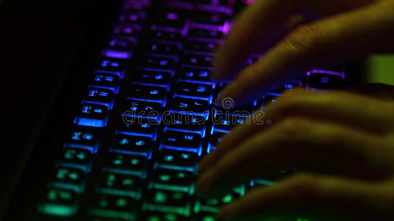 Fingers Typing on the Keyboard in the Dark. the Concept of Fast ...