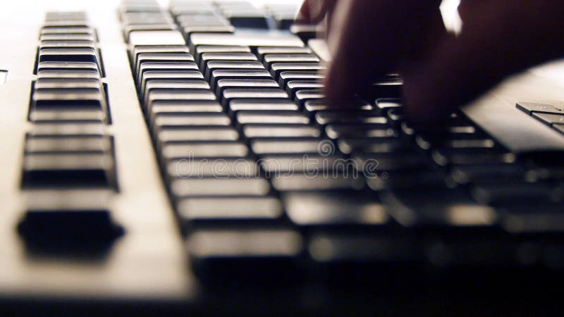 Fingers Typing Keyboard Night Late Work Computer Close Up Stock Image ...