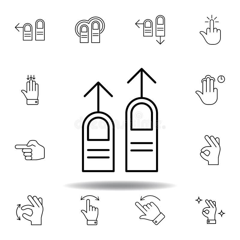Fingers Down Swipe Gesture Outline Icon. Set of Hand Gesturies ... Fingers Down Swipe Gesture Outline Icon. Set of Hand Gesturies ...
