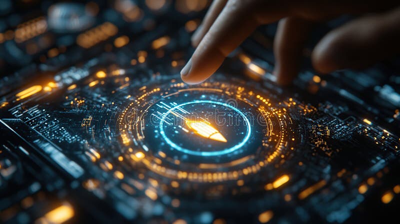 Fingertip Activates Futuristic Holographic Rocket Launch Interface ...