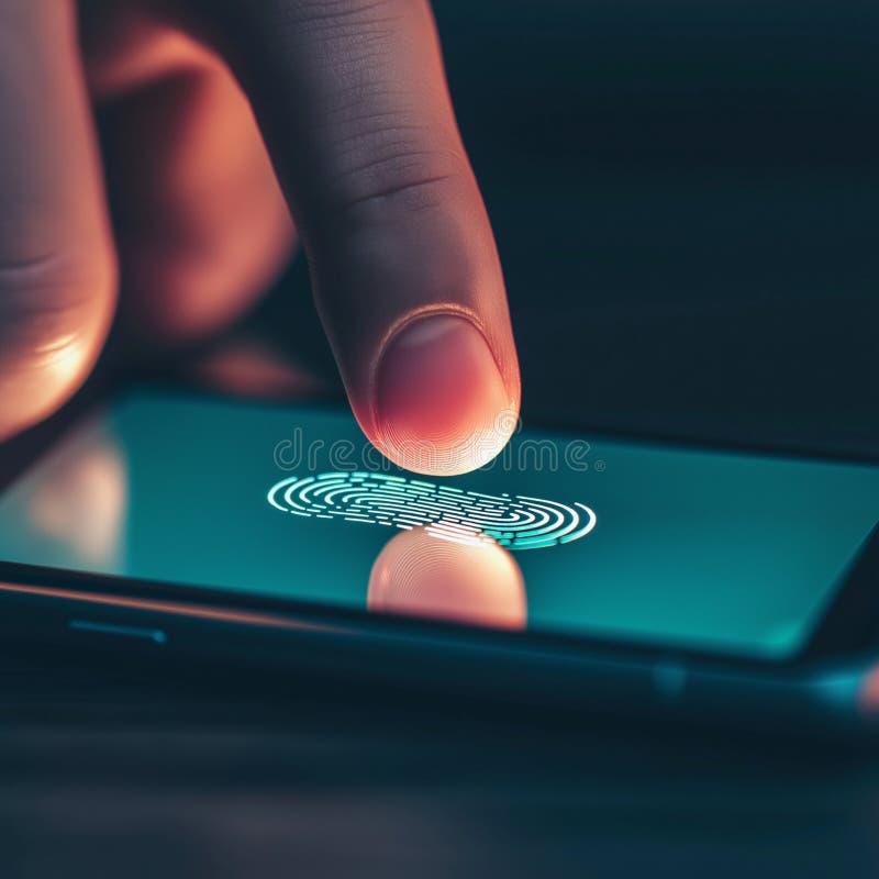 Biometric Security Technology Stock Illustration - Illustration of tech ...