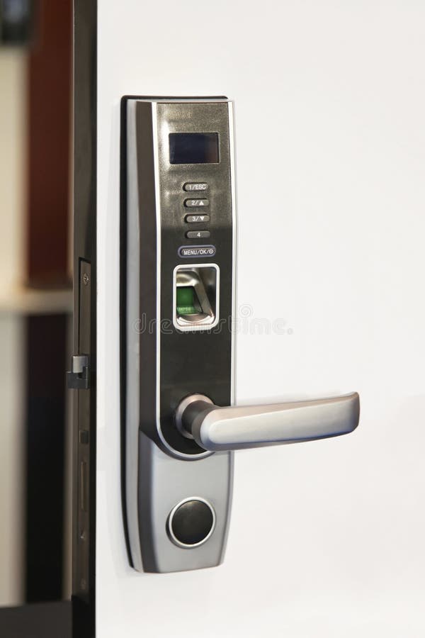 Fingertip lock stock image. Image of biometric, keyless - 30589105