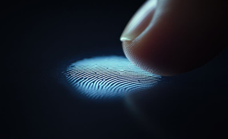 Biometric Fingerprint Scan stock illustration. Illustration of system ...