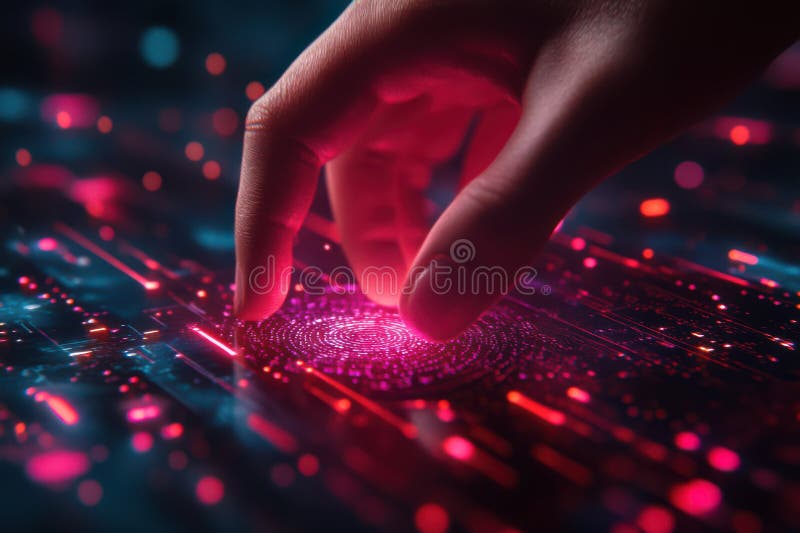 Fingertip Scanning Digital Fingerprint Biometric Security Technology ...