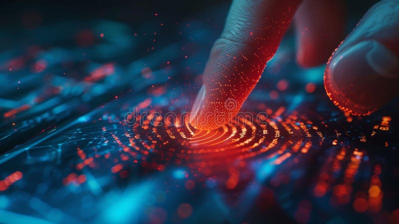 Fingertip Scanning Fingerprint Sensor Technology Stock Illustration ...