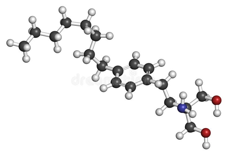 Fingolimod Multiple Sclerosis MS Drug Molecule. Skeletal Formula. Stock ...