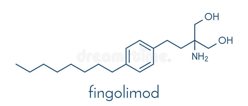 Fingolimod Multiple Sclerosis MS Drug Molecule. Skeletal Formula. Stock ...
