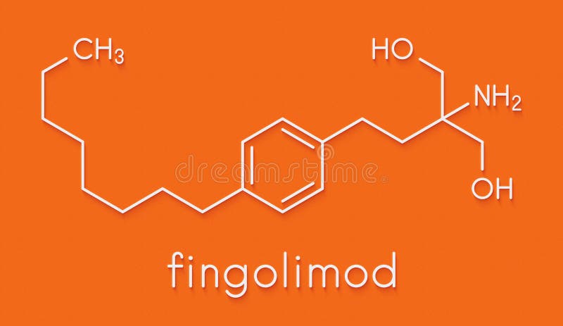 Fingolimod Multiple Sclerosis MS Drug Molecule. Skeletal Formula. Stock ...