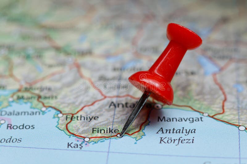 Finike, Turkey pin on map stock image. Image of city - 372920945