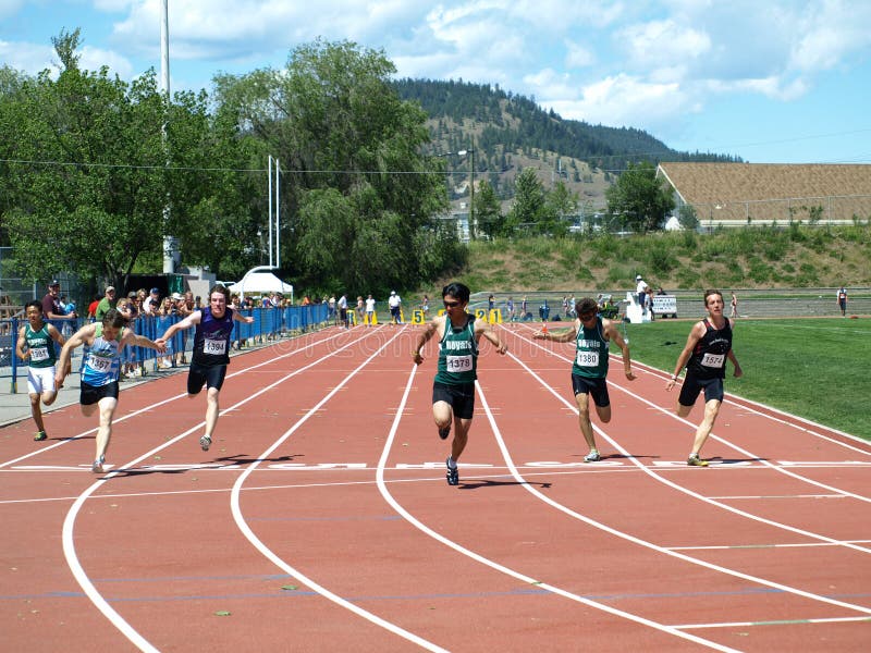 Finish of the 100 Meters Dash Editorial Image - Image of determination ...