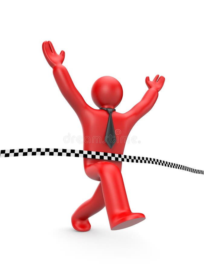 Photo Finish - Runners Cross Finish Line Together Stock Illustration ...