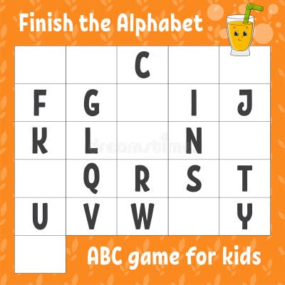 Finish the Alphabet. ABC Game for Kids. Education Developing Worksheet ...