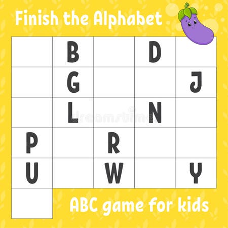 Finish the Alphabet. ABC Game for Kids. Education Developing Worksheet ...