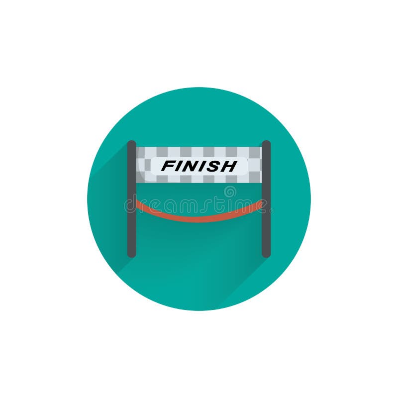 Finish Banner. Sport Flag Finish Flat Icon with Shadow. Finish Flat ...