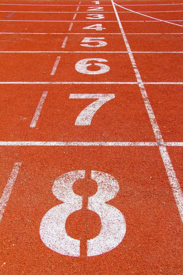 Blue Race Track Starting Line One Two Three Stock Photo - Image of ...