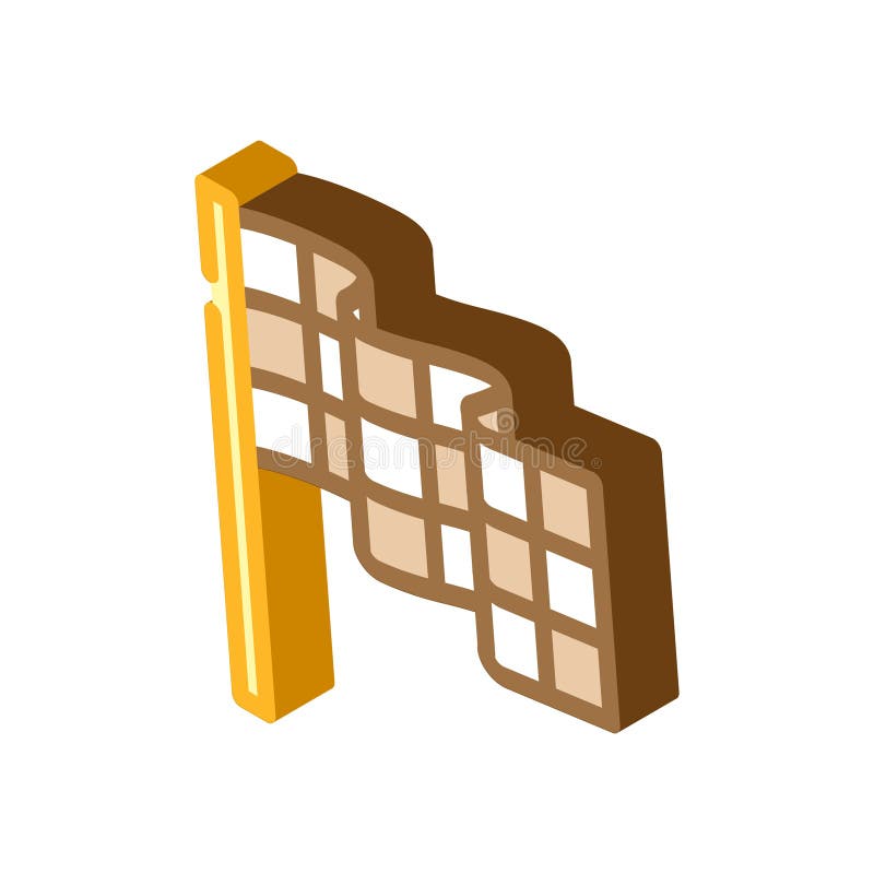 Finish Flag Check Mark Isometric Icon Vector Illustration Stock Vector ...