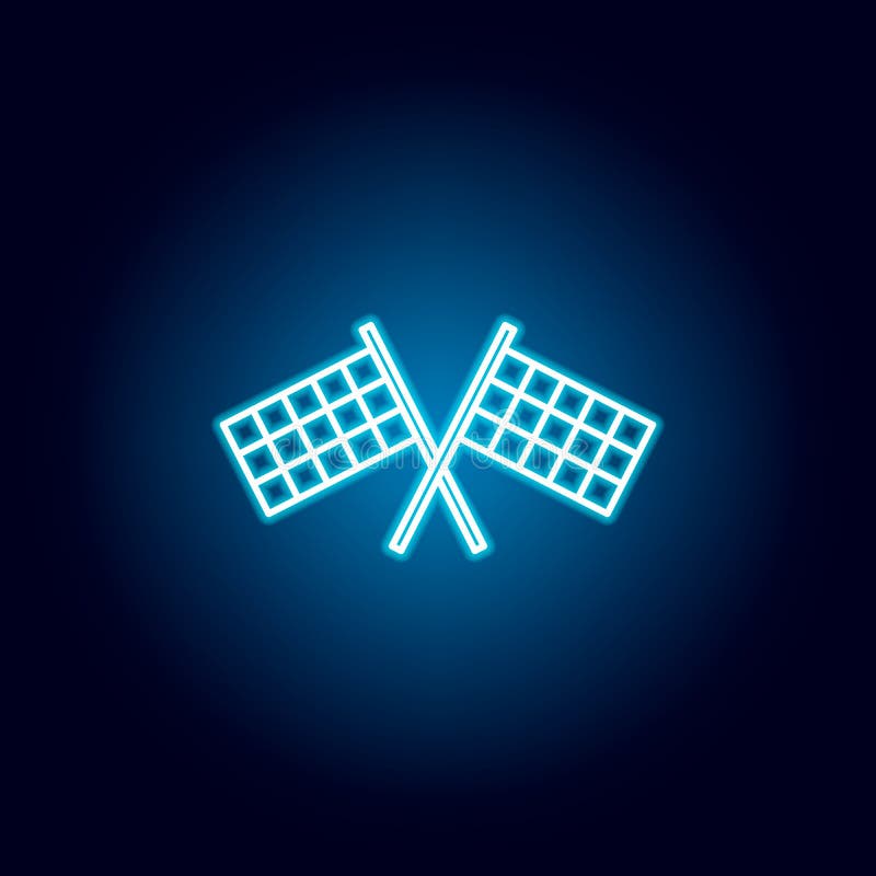 Finish Flags Icon in Blue Neon Style. Element of Racing for Mobile ...