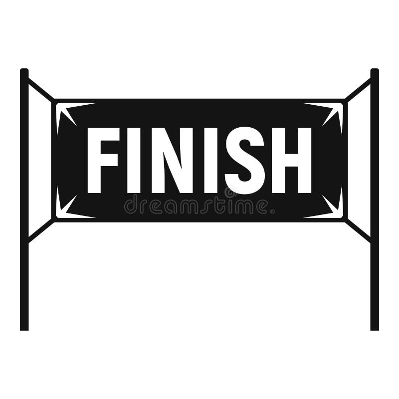 Finish Race Banner Icon, Simple Style Stock Vector - Illustration of ...