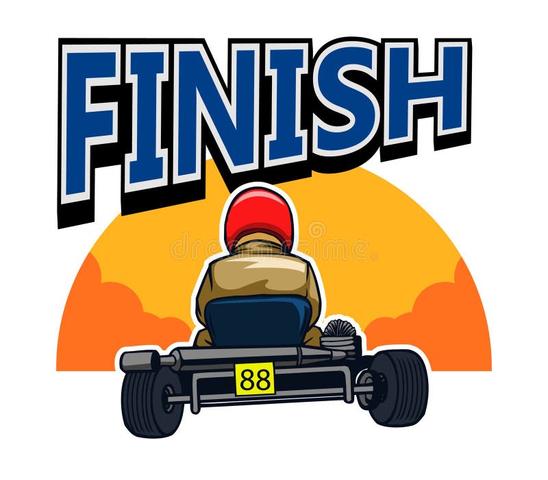 Finish Gokart Race stock vector. Illustration of beware - 82530375