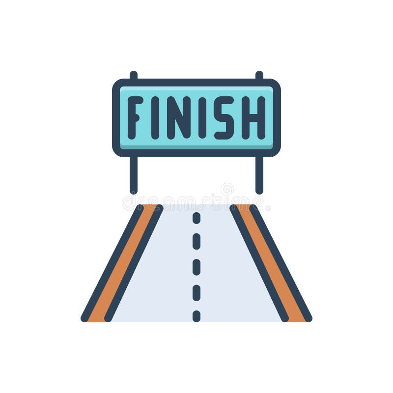 Color Illustration Icon for Finish, Finish Arch and Track Stock Vector ...