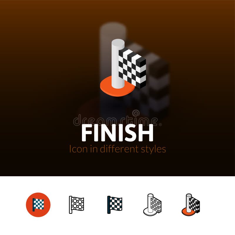 Finishing Icon in Different Style Stock Vector - Illustration of flat ...