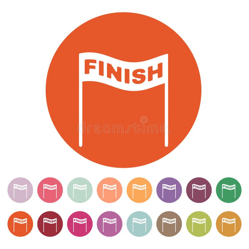 The Finish Icon. Finish Symbol Stock Vector - Illustration of racetrack ...