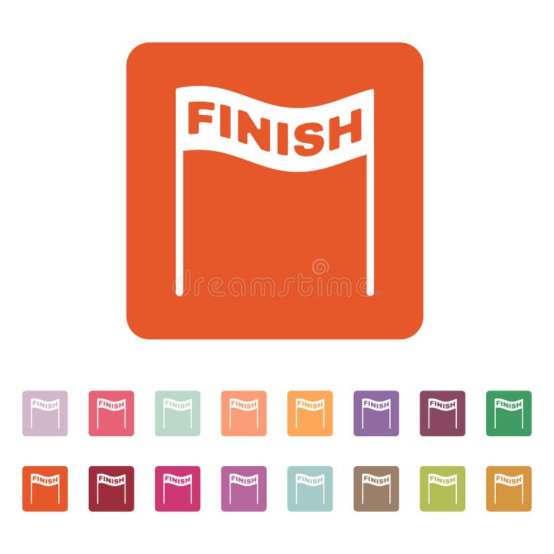 Finish Icon on Transparent Background. Finish Symbol. Flat Style Stock ...