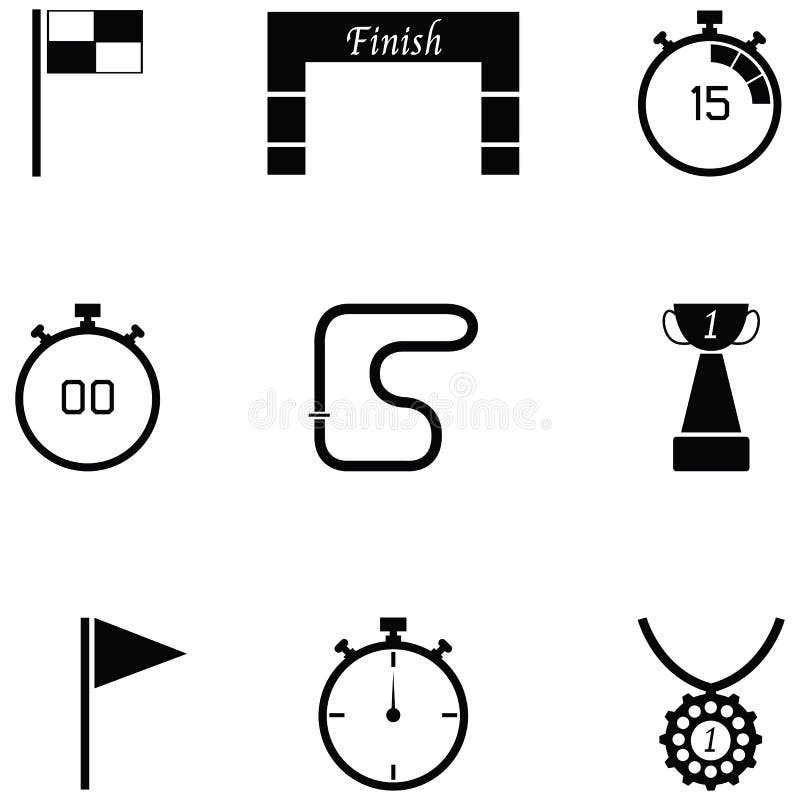 Finish icon set stock vector. Illustration of race, speed - 120564548