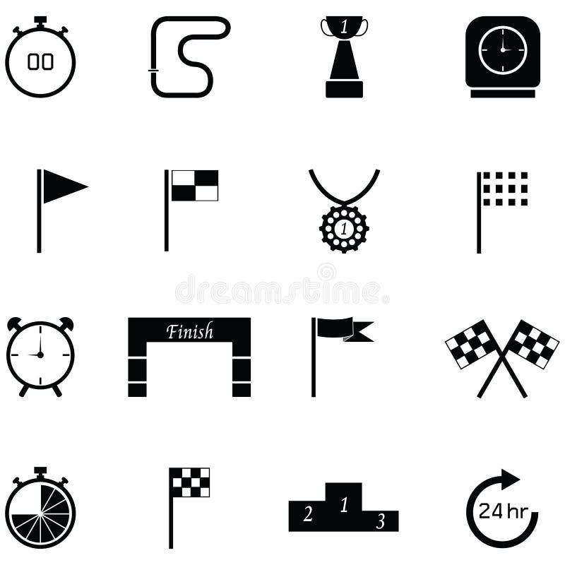 Finish icon set stock vector. Illustration of success - 120564478