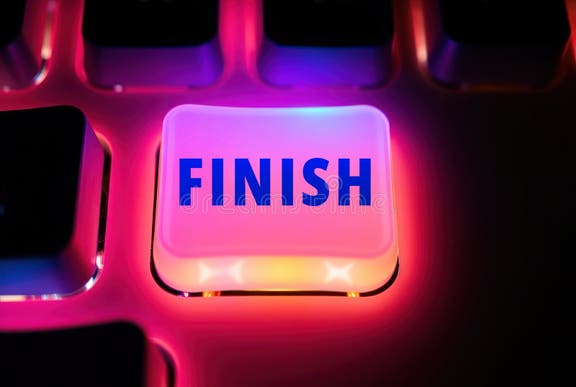 FINISH Inscription Text Words on a Keyboard Key Stock Illustration ...