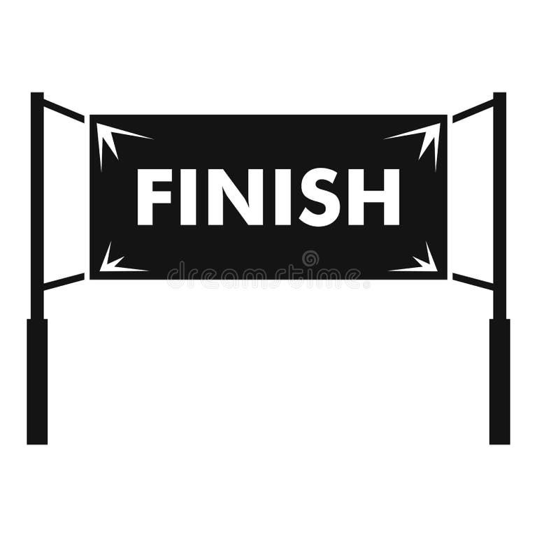 Finish Line Gates Icon, Simple Style Stock Vector - Illustration of ...