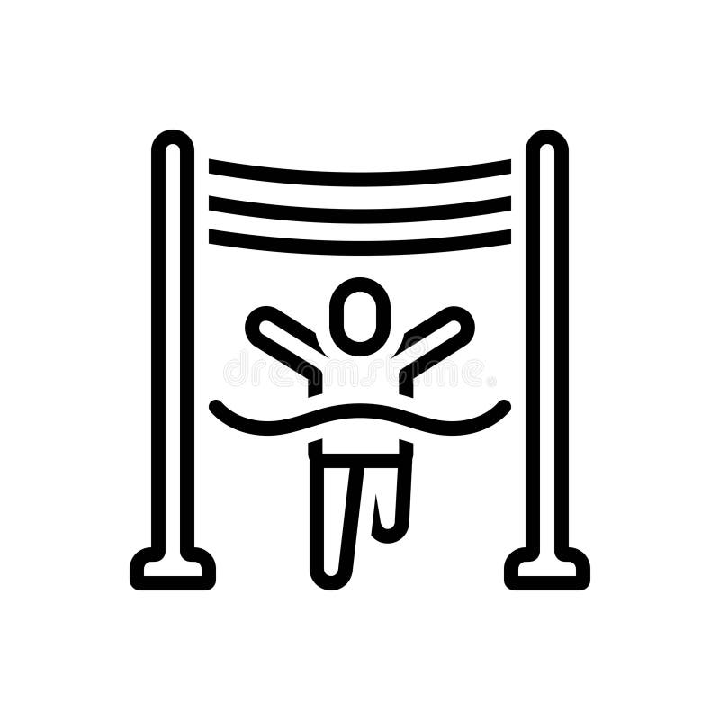 Black Line Icon for Finish Line, Finish and Win Stock Vector ...