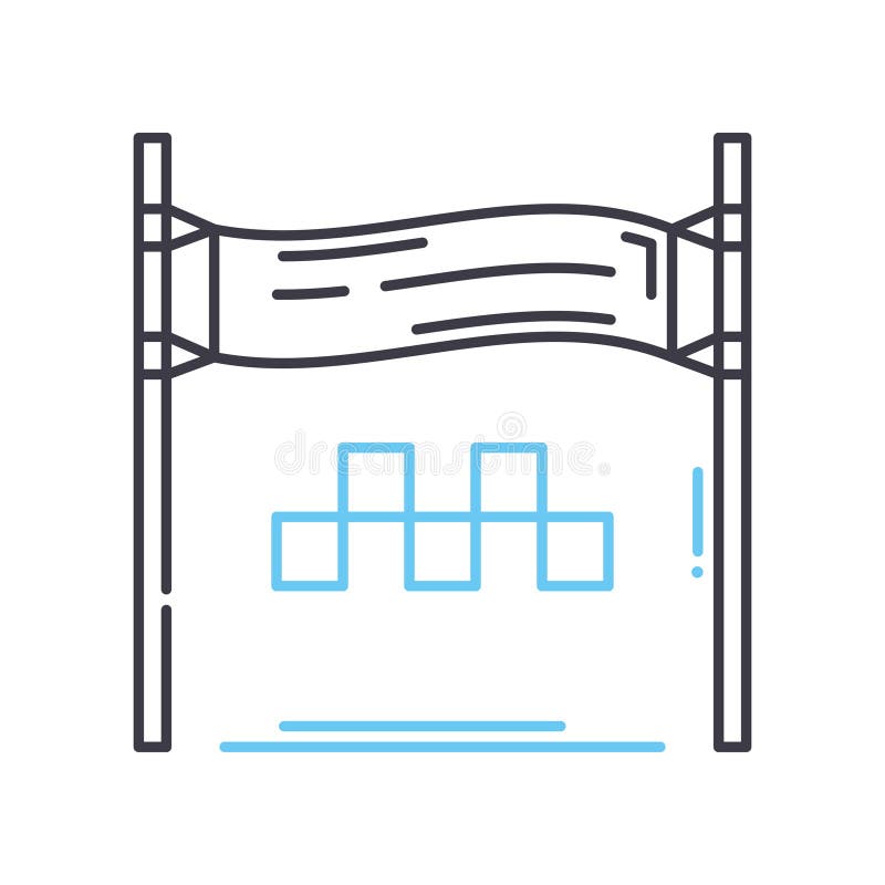 Finish Line Line Icon, Outline Symbol, Vector Illustration, Concept ...