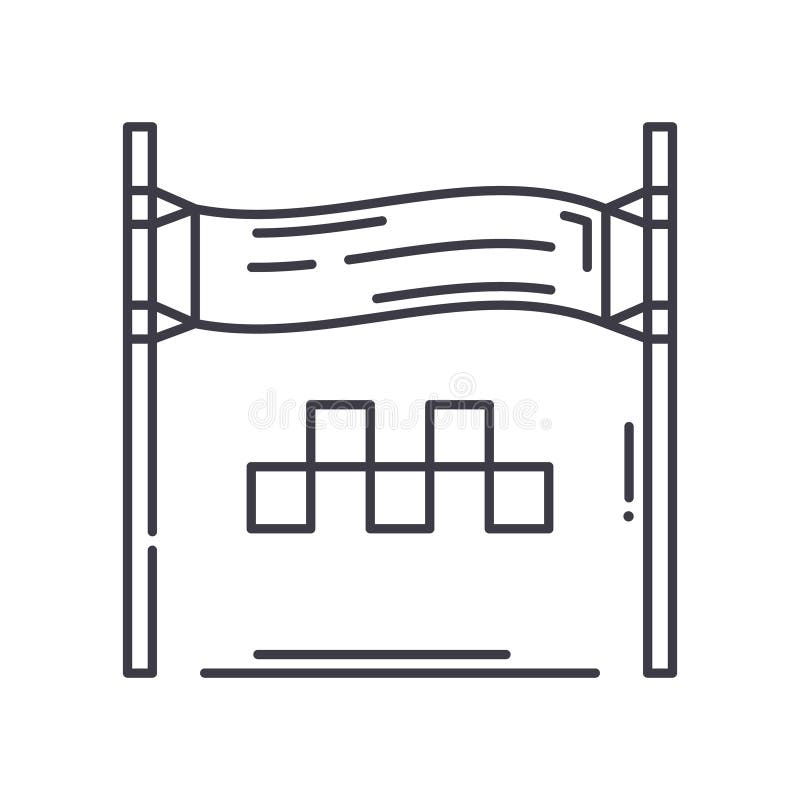 Finish Line Icon, Linear Isolated Illustration, Thin Line Vector, Web ...